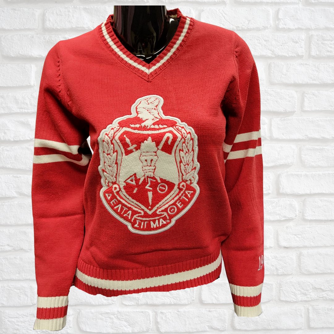 Delta Sigma Theta Sorority Red V neck Sweater Howard Delta Diva Sweater ...