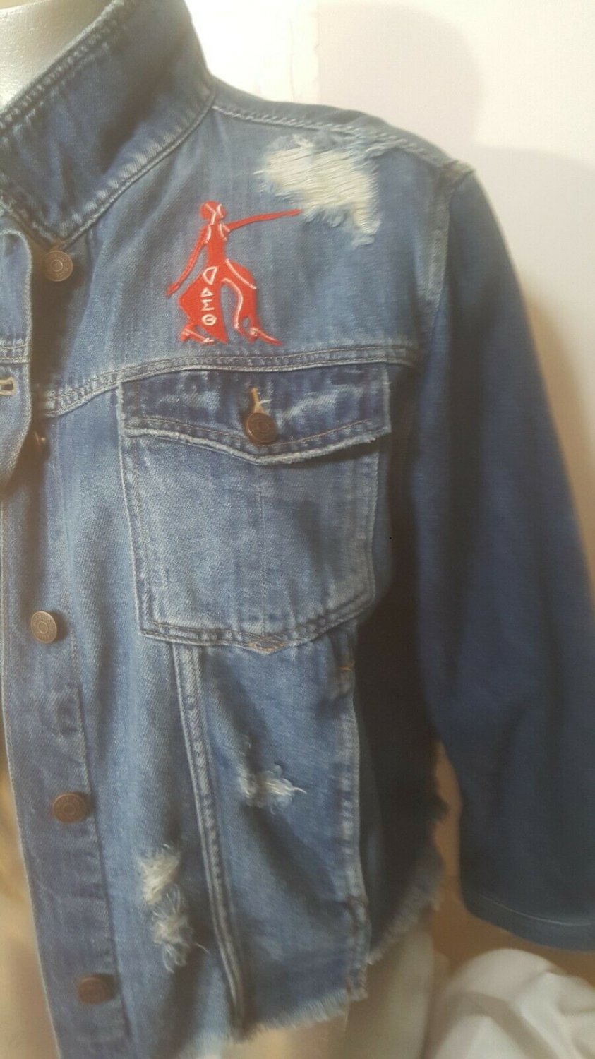 DELTA SIGMA THETA SORORITY DENIM JEAN JACKET DELTA DIVA CROP DENIM ...