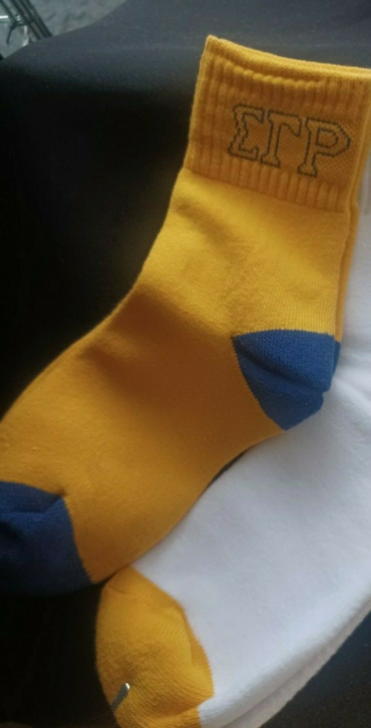SIGMA GAMMA RHO SORORITY SOCKS SORORITY SOCK WOMENS GOLD ANKLE SOCKS SZ ...