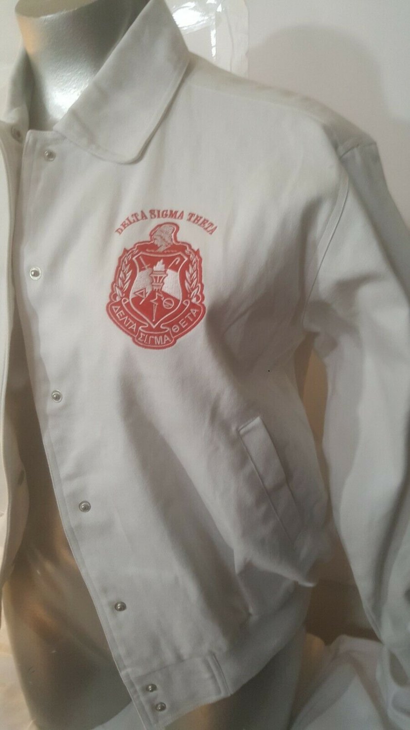 DELTA SIGMA THETA DENIM JEAN JACKET CUSTOM DELTA SIGMA THETA DENIM JACKET