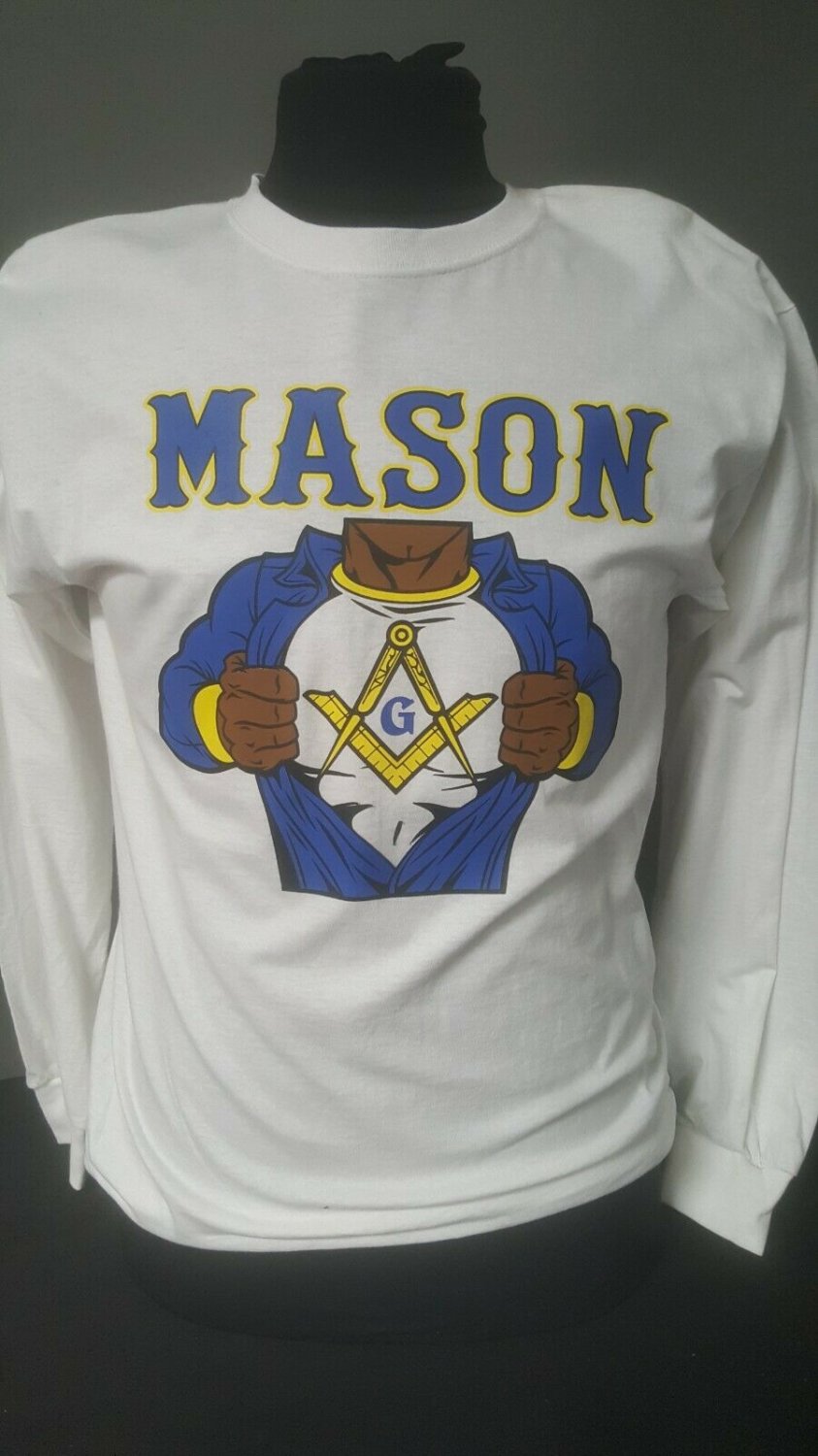 Freemason Masonic Mason T-Shirt White Super Short Mason Long Sleeve T-shirt