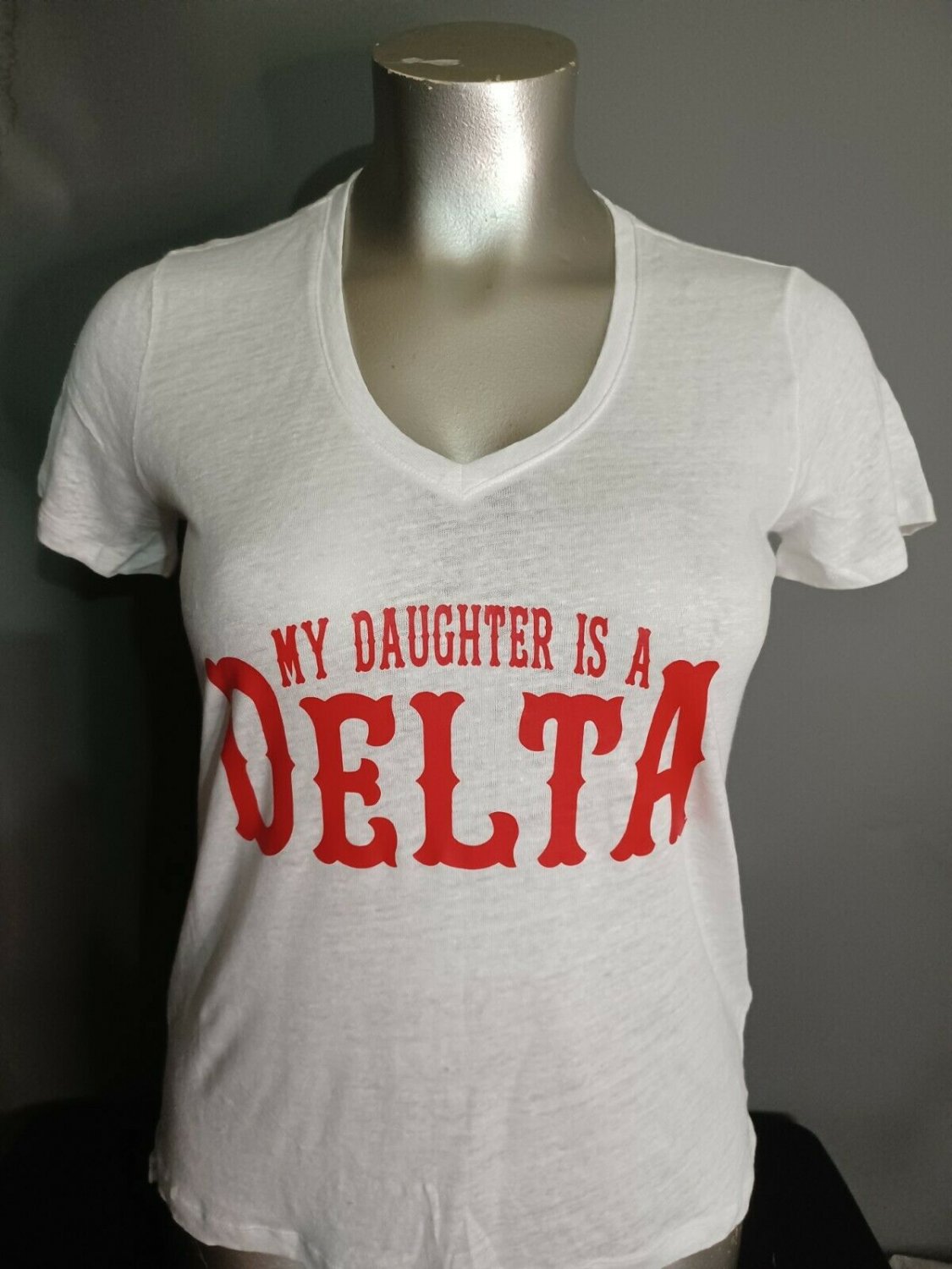 DELTA SIGMA THETA SORORITY V-NECK T-SHIRT MY DAUGHTER IS A DELTA V-NECK ...