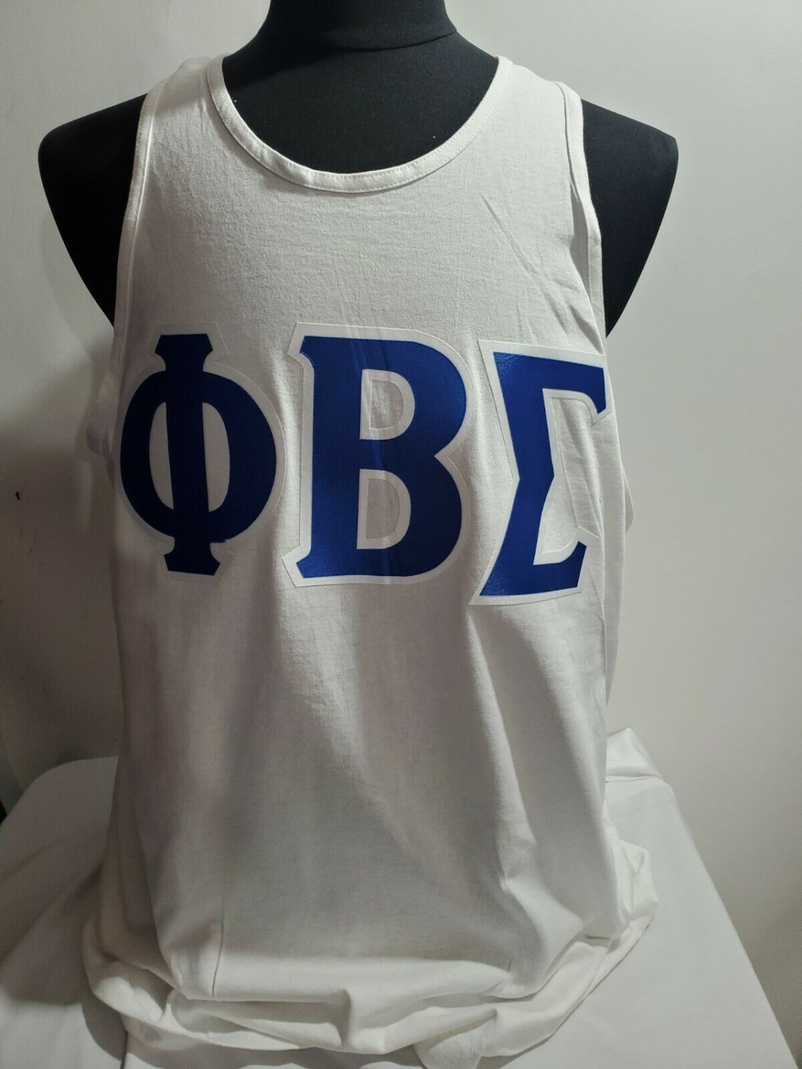 PHI BETA SIGMA FRATERNITY TANK TOP WHITE PHI BETA SIGMA GREEK LETTER ...