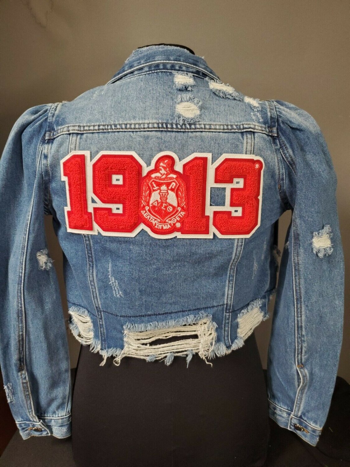 DELTA SIGMA THETA SORORITY DENIM JEAN JACKET DELTA DIVA CROP DENIM JACKET