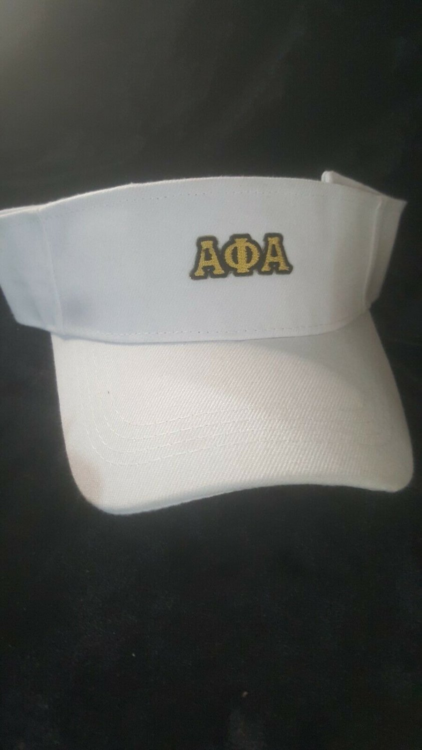ALPHA PHI ALPHA FRATERNITY SUN VISOR HAT WHITE ALPHA PHI ALPHA SUN VISOR