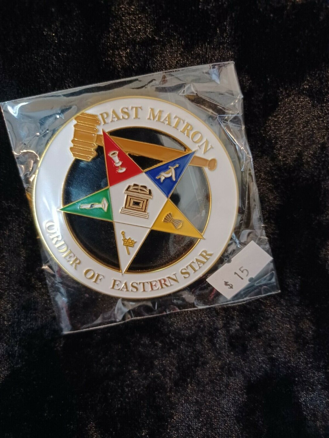 Order of the Eastern Star Glass Emblem Rear Badge Sticker Logo