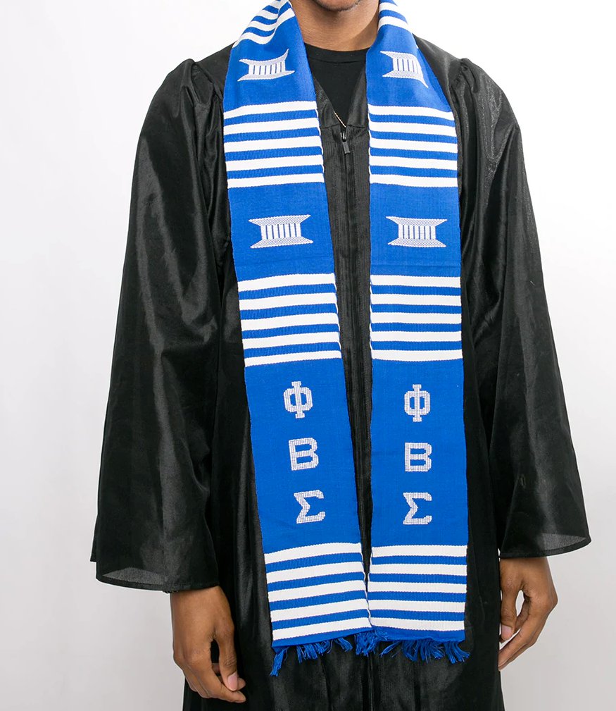 Phi Beta Sigma Fraternity Graduation Stole - African Kente Cloth Stole