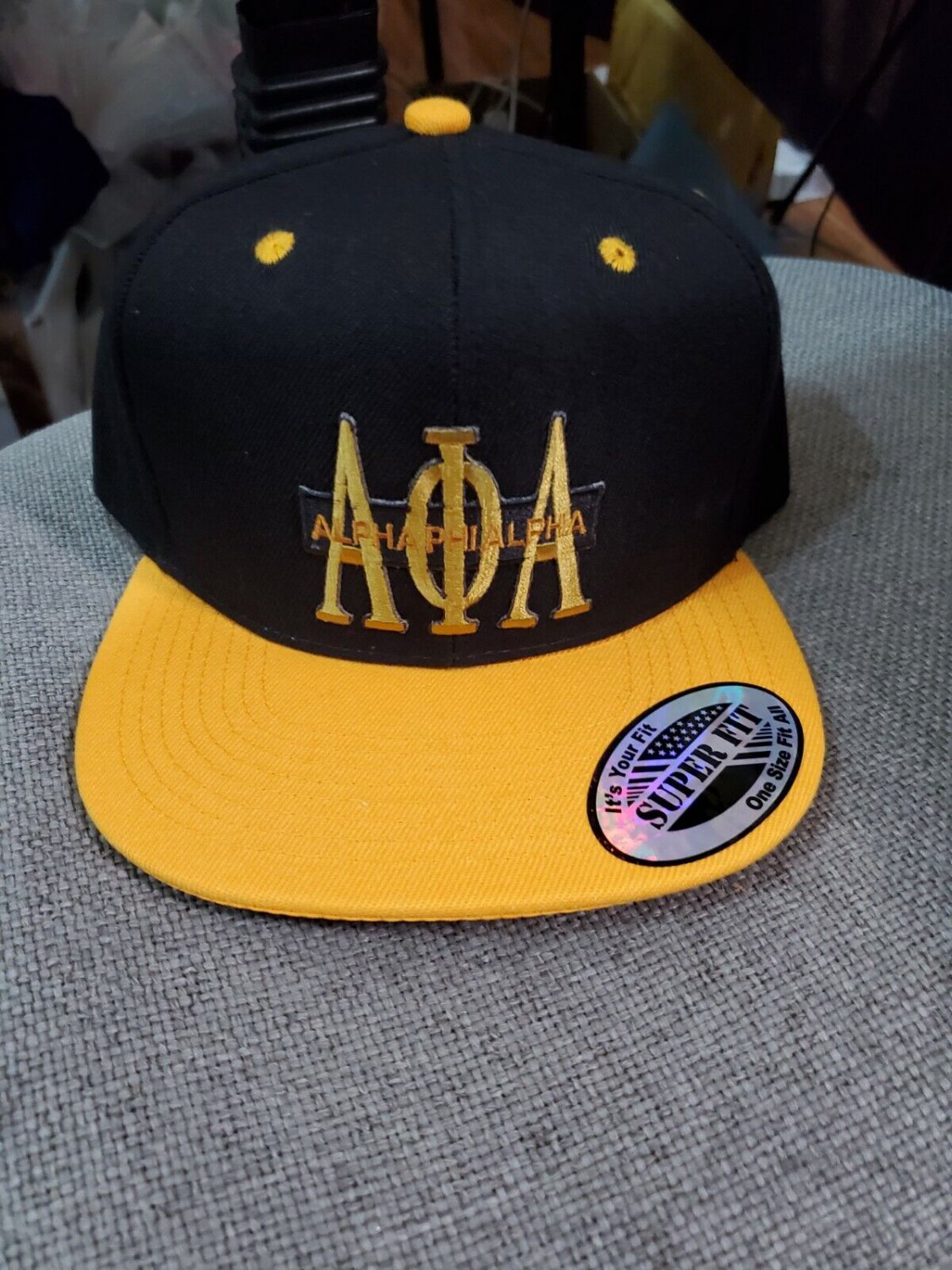 ALPHA PHI ALPHA FRATERNITY BLACK GOLD BASEBALL CAP
