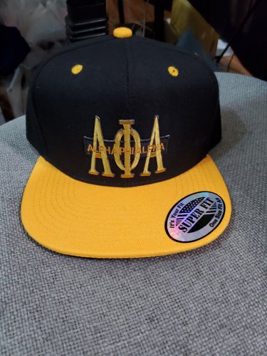 ALPHA PHI ALPHA FRATERNITY BLACK GOLD BASEBALL CAP