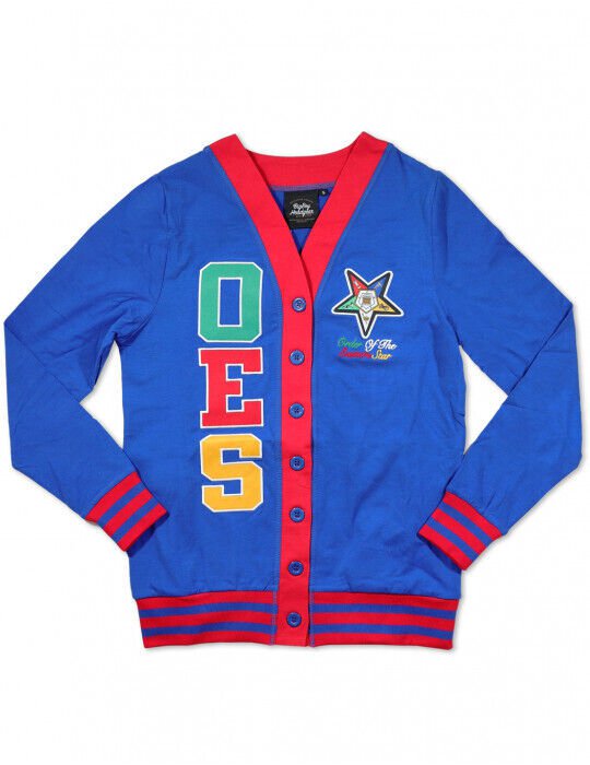 Order of the Eastern Star Cardigan sweater Blue Masonic Cardigan Sweater