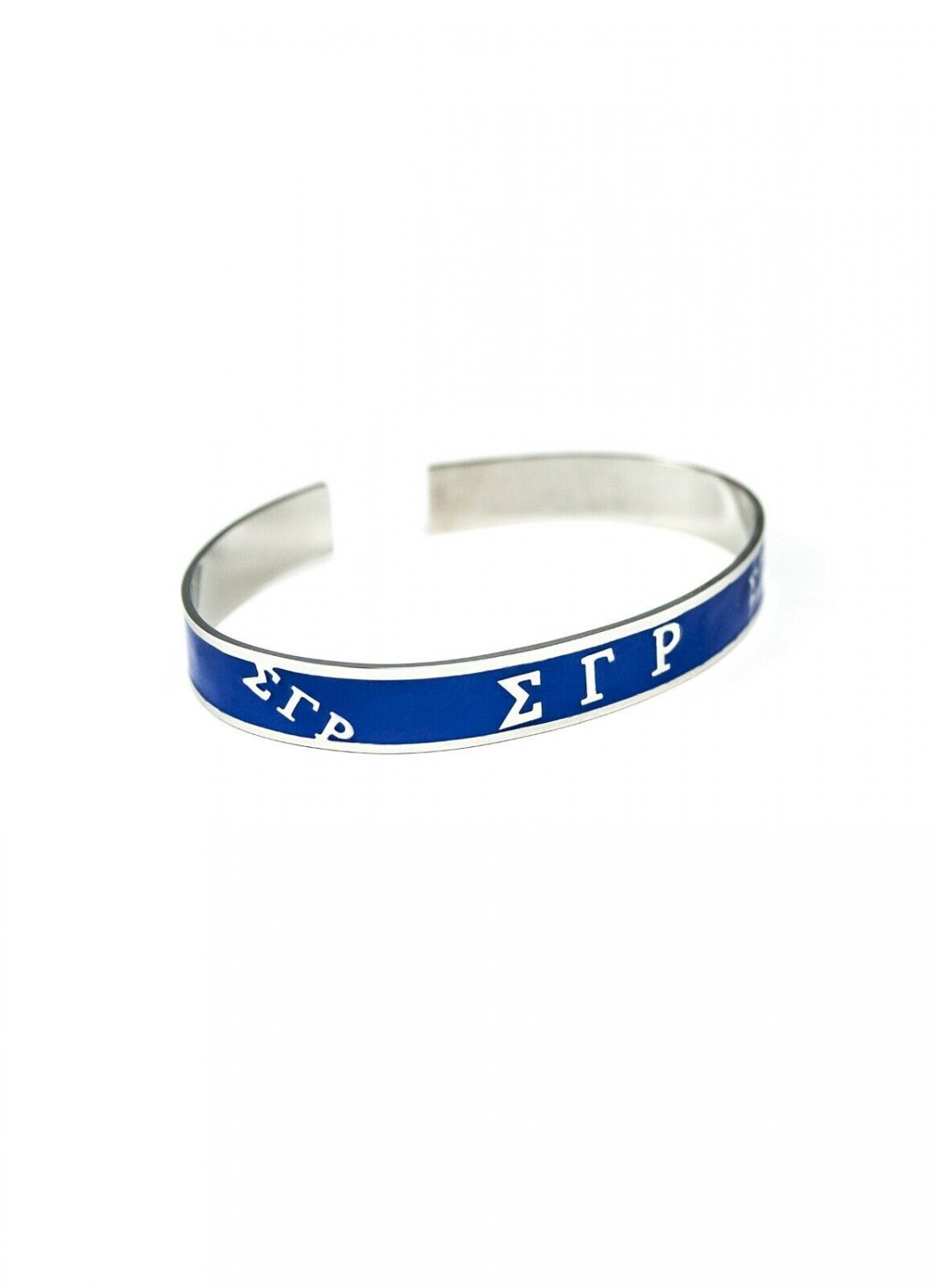 Sigma Gamma Rho Sorority Silver Metal Bracelet wristband Blue