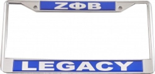 Zeta Phi Beta Sorority Legacy Metal License Plate Frame Silver Divine 9 ...