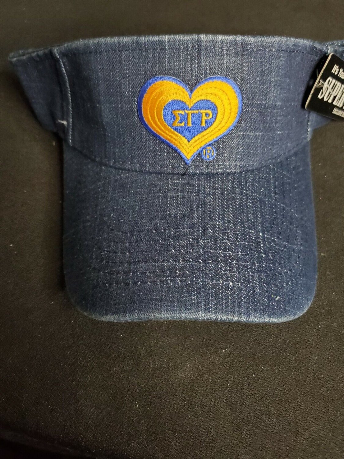 SIGMA GAMMA RHO SORORITY BLUE DENIM SUN VISOR HAT 1922 ROYALTY