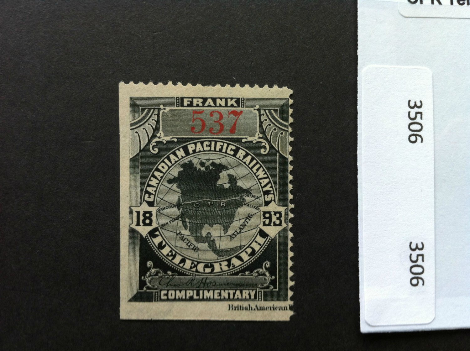 Canada Stamp -BOB - CPR Telegraph stamp Unused