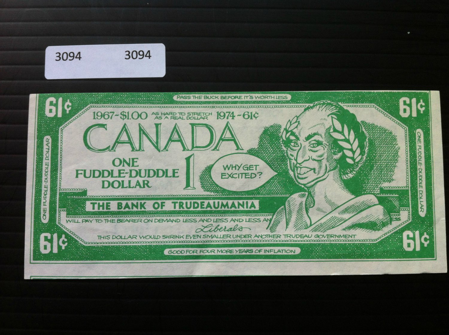 Canada Fantasy Banknote - Fuddle-Duddle Dollar - Trudeau - Funny Money ...