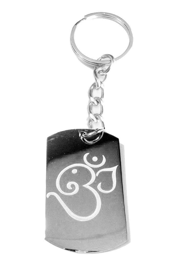 Hindu Lord Ganesh Symbol Meditation AUM Om - Metal Ring Key Chain Keychain