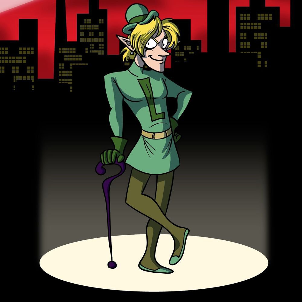 Question Mark Villain Video Game & Bat Super Hero Parody - Vinyl Sticker