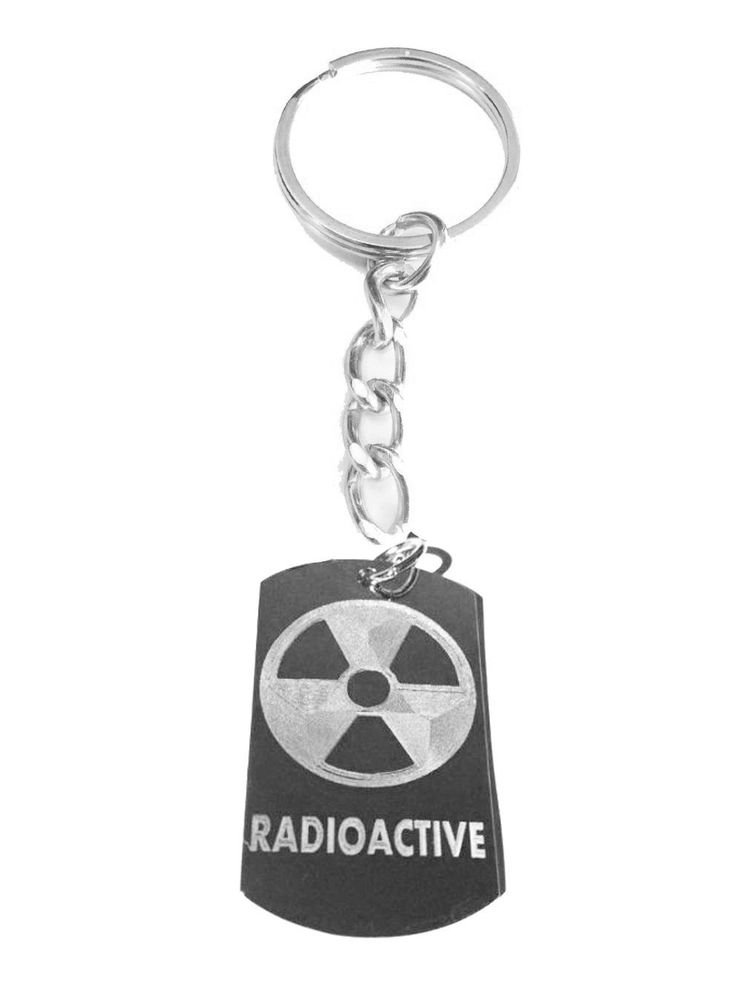 Novelty Radioactive Nuclear Symbol Logo - Metal Ring Key Chain Keychain