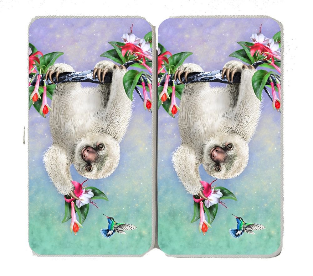 Cute Baby Sloth Hanging From Tree - Womens Taiga Hinge Wallet Clutch