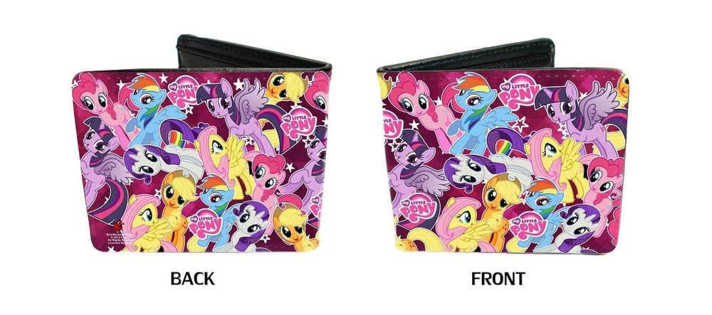 My Little Pony MLP Cartoon Characters Stacked w/ Logo Bi-Fold Wallet