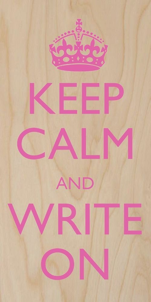 Keep Calm & Write On Pink - Plywood Wood Print Poster Wall Art