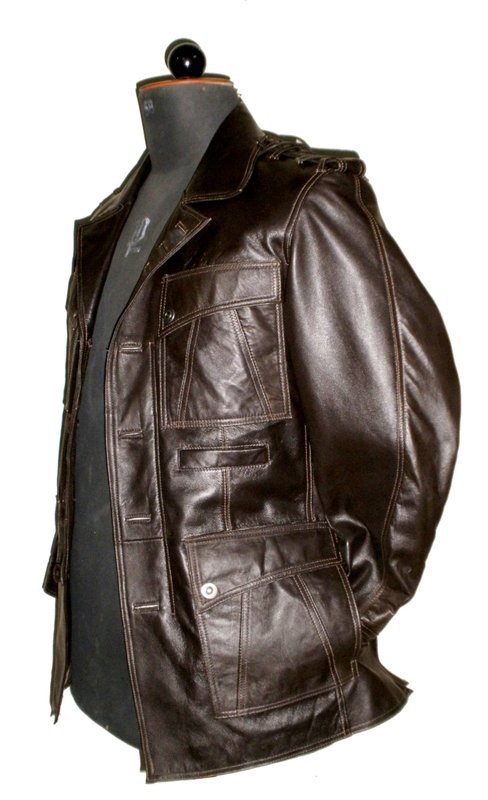 Men's 4 Button Blazer Spy Series Leather Jacket MD12