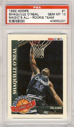 1992 Hoops Magic's All Rookie Team Shaquille O'Neal RC PSA Gem Mint 10