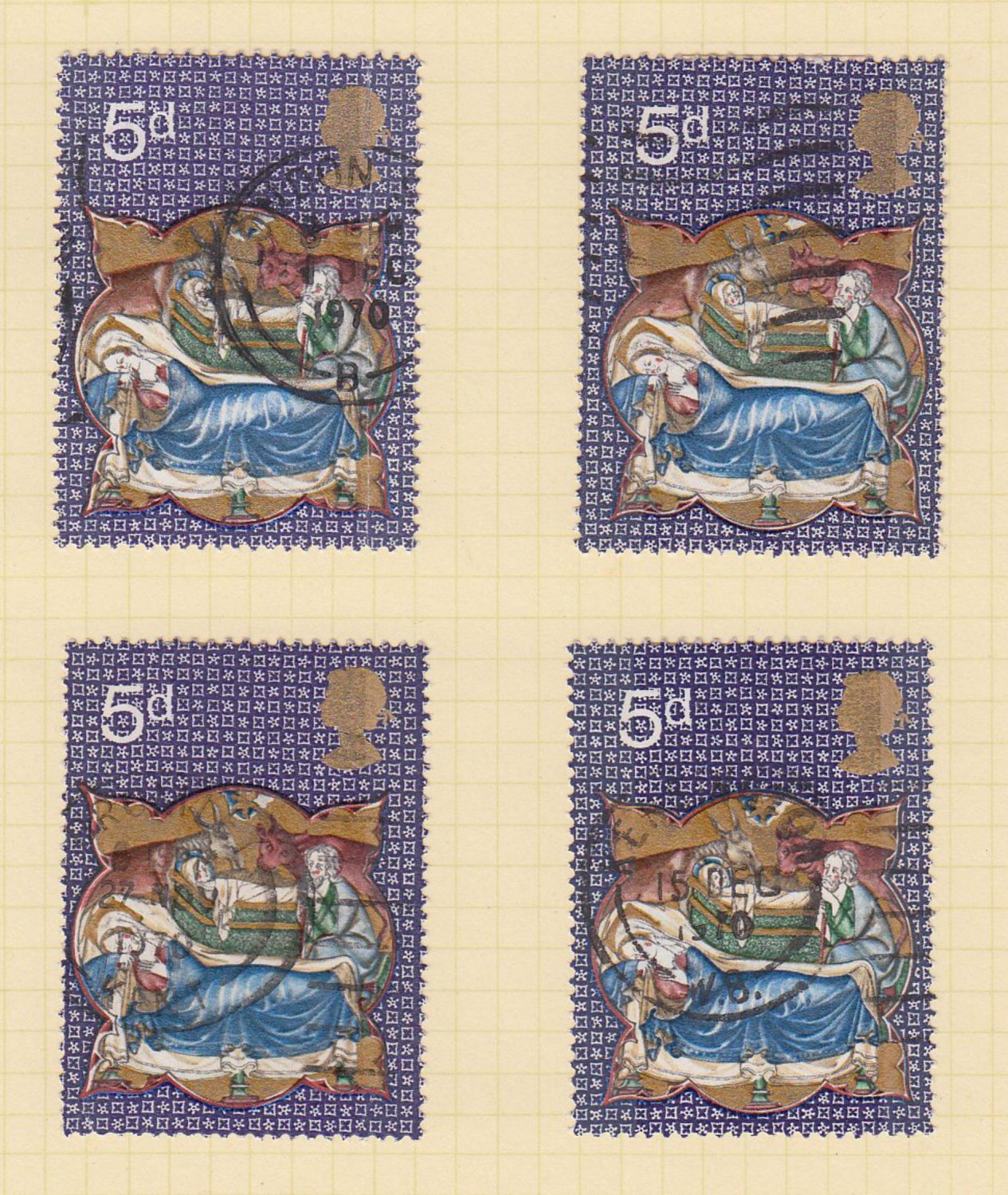 GB QEII Stamp. 1970 Christmas 5d Set of 4 MFU SG839 Mauritron #78328