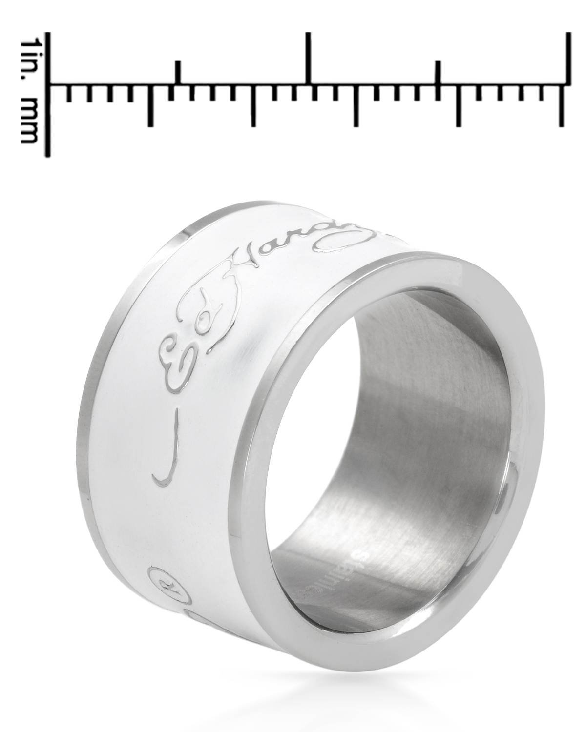 Unisex Ed Hardy Ring in Stainless Steel Size 4