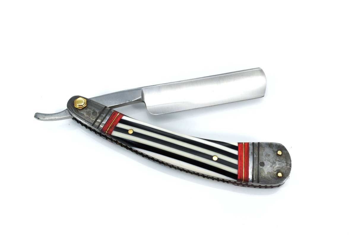 195 RS Shave Ready Straight Razor with & Handle with Damascus Bolsters ...