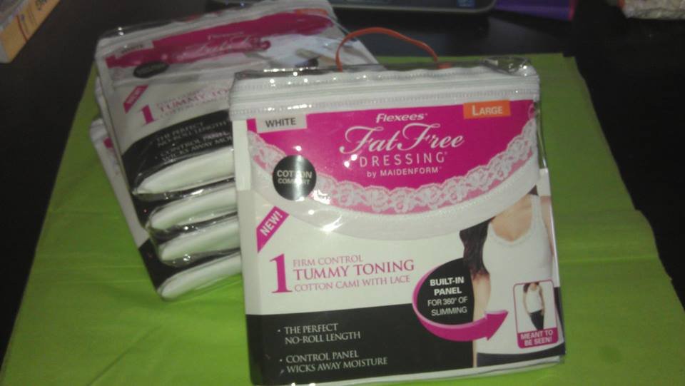 Flexees Fat Free Dressing lace trimmed cotton rib tank by Maidenform