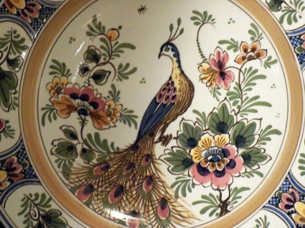 Delft de Delftse Pauw ~ Large Peacock Plate