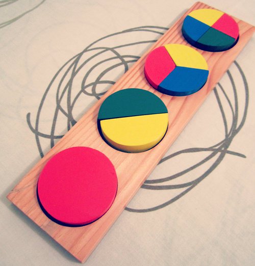 Wooden Fractions Puzzle - Circles