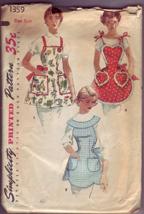 Authenitc Vintage Out of Print Simplicity #1359 Apron Pattern