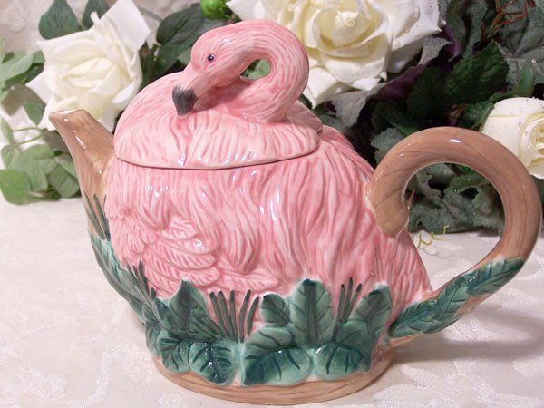 Pink Flamingo Porcelain Teapot - 16683