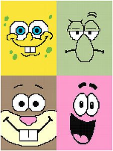 SpongeBob Combo Graph/Chart Afghan Crochet Pattern