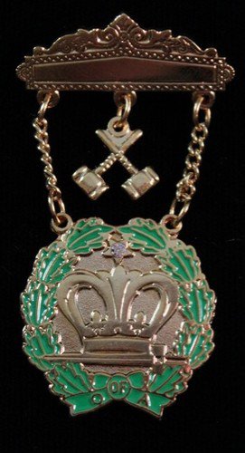 Amaranth 1 Stone & Gavels Jewel Freemason Masonic