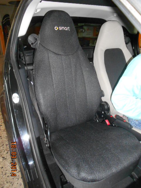 SMART ROADSTER TWO FRONT CUSTOM CLASSIC SYNTHETIC BLACK CAR SEAT COVERS