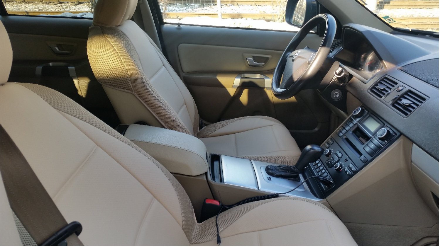 LEATHERETTE & SYNTHETIC TWO FRONT TAN (BEIGE) CAR SEAT COVERS (Fits ...