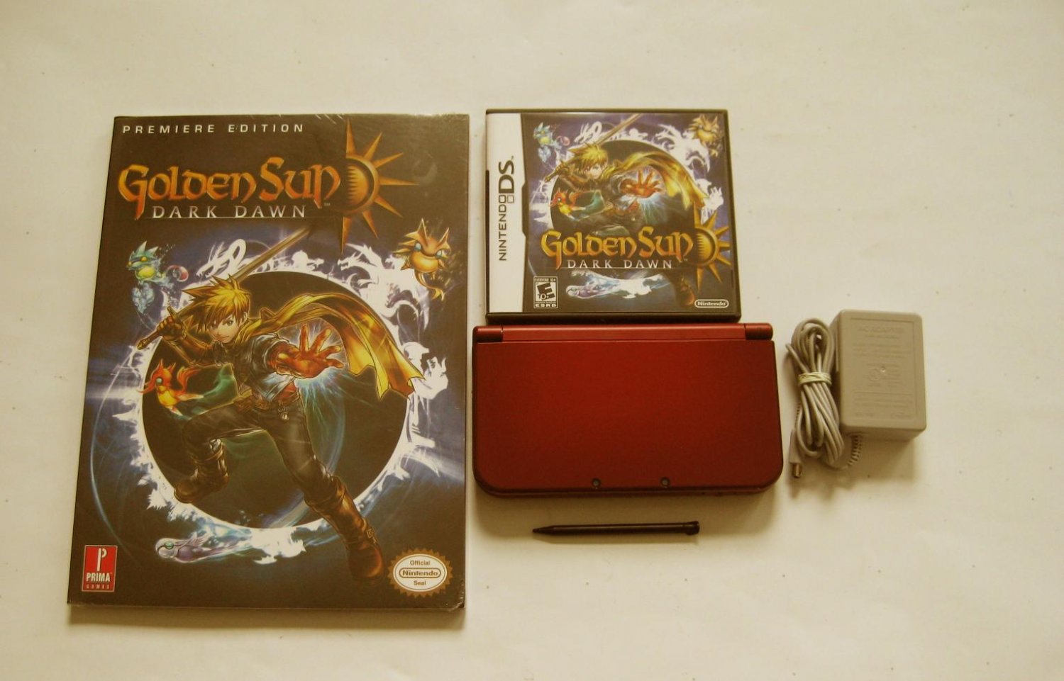 Red Nintendo New 3ds xl w Golden Sun & More!!!