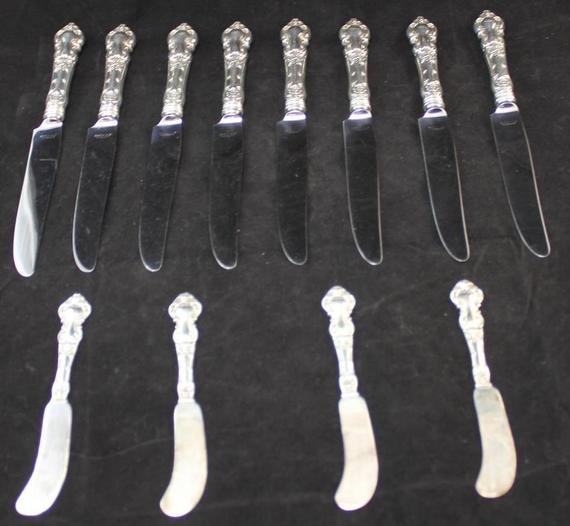 Antique Watson Sterling Silver Flatware Meadow Rose 71pcs Naken ...