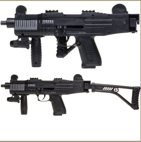 Asi Fully Automatic Blank Firing SMG Foldling Stock Black Finish