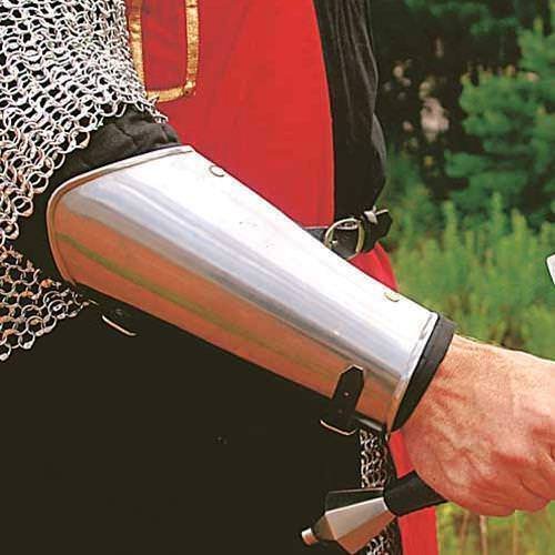 Steel Vambraces armor Leather Lined