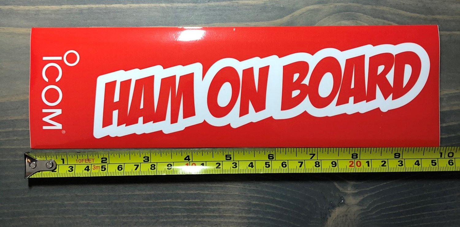 10" ICOM Sticker Decal Ham Radio Red Automotive Operator