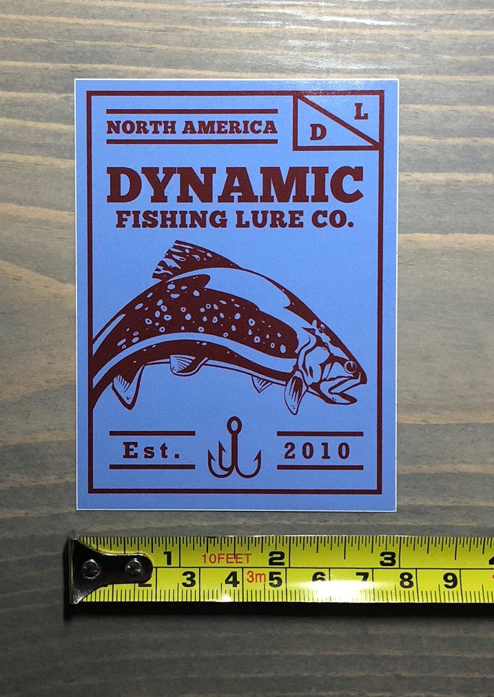 Dynamic Lures Sticker Decal Trout Fishing Blue Bass Fly Rod Reel Line ...