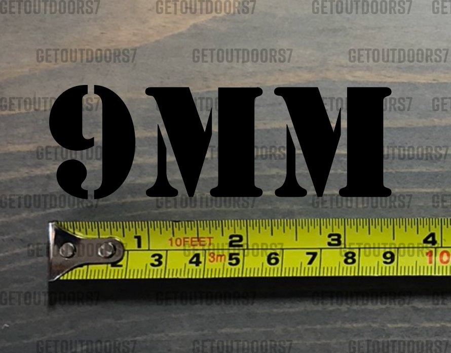 9MM Sticker Decal 3.5" Ammo Can Box Label Ammunition Black Case DIE CUT XO