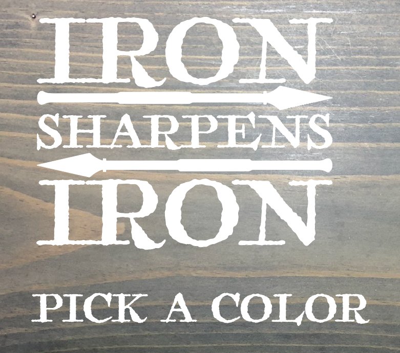 Iron Sharpens Iron Sticker Decal Die Cut 3.5" Tactical Spartan Race Gym ...