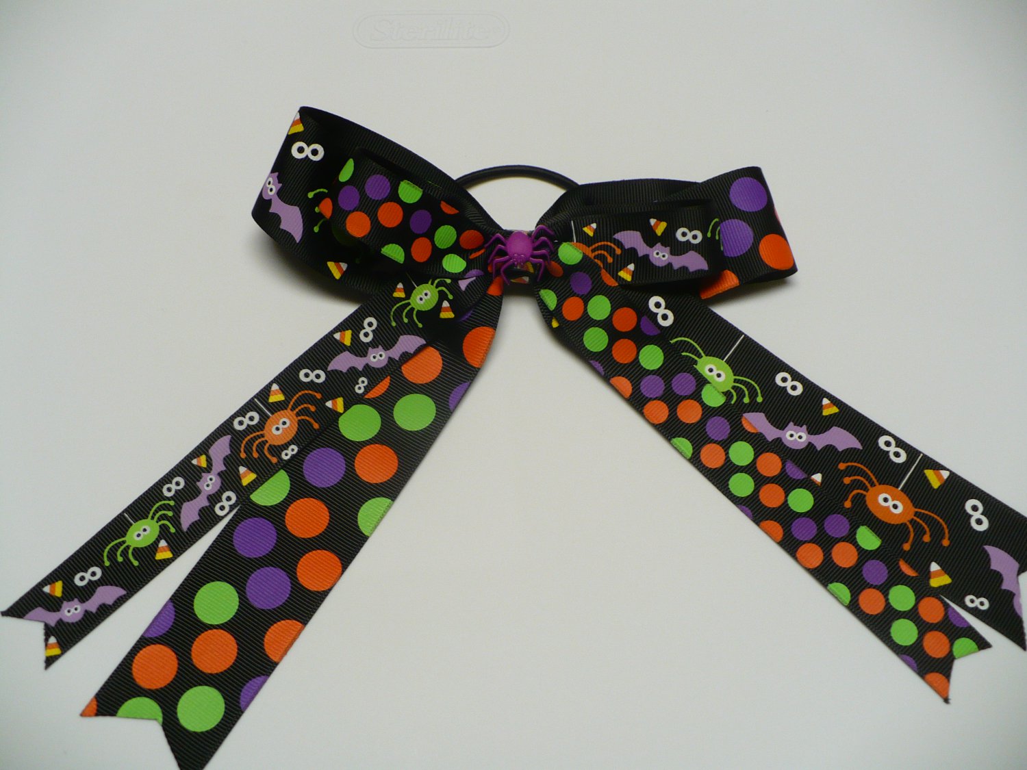 Halloween Spider Stacked Cheer Hair Bow (Item no. 00021)