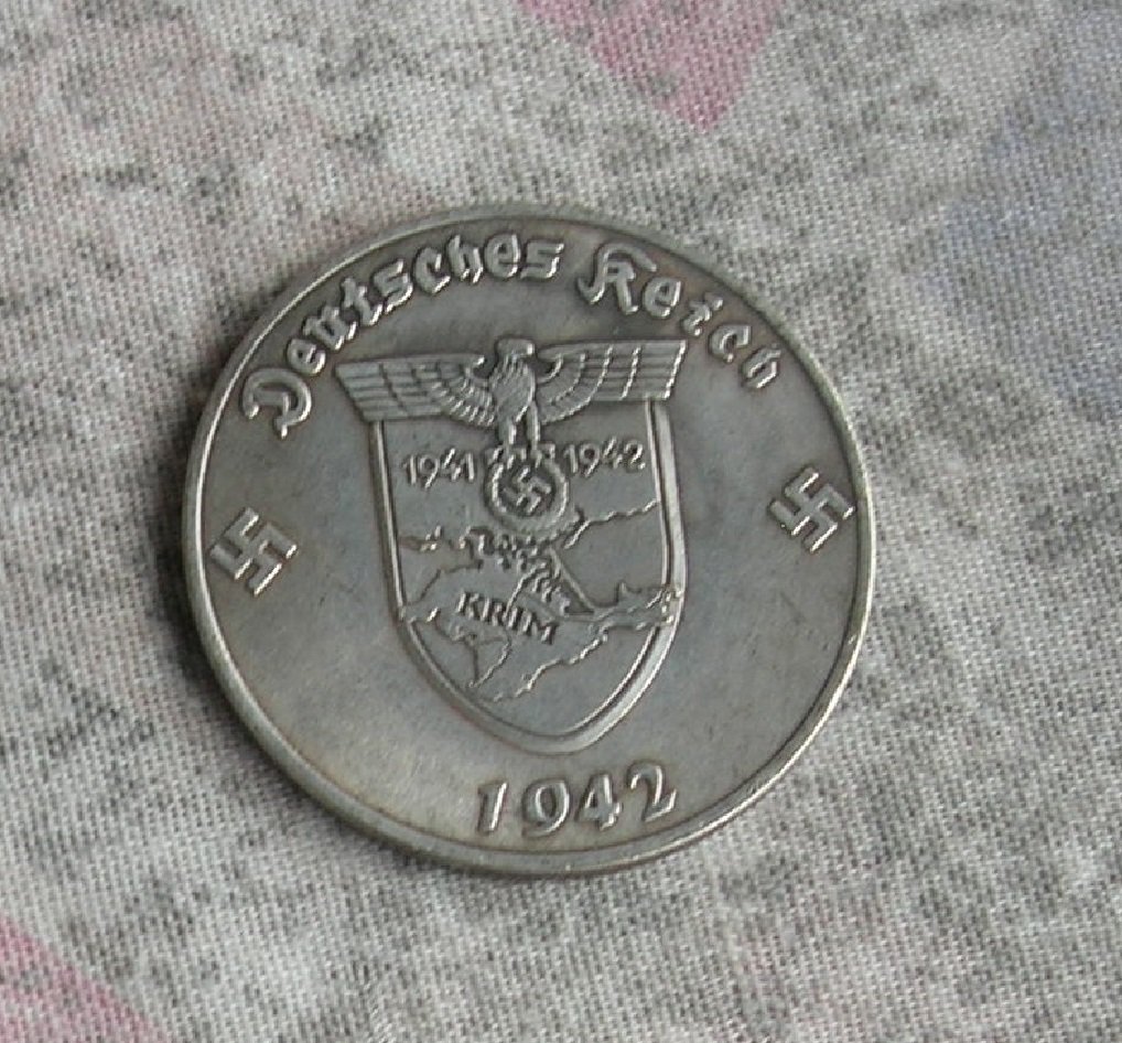 WW2 Hitler Nazi Germany 5 ReichsMark Occupation of Krimea late 1942 Coin