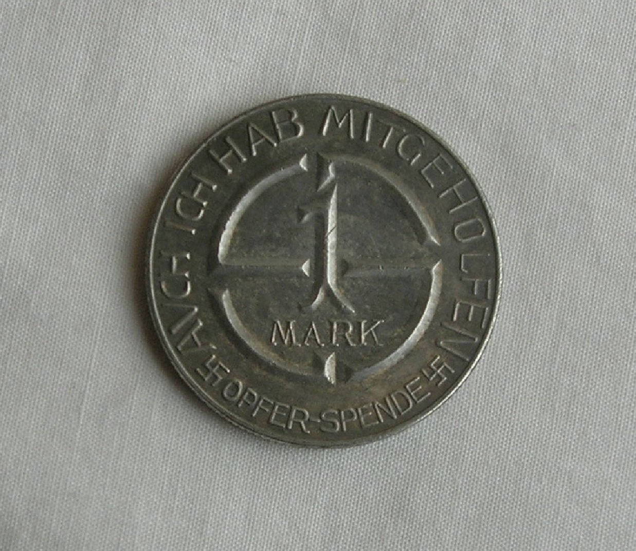 WW2 Hitler Nazi Germany 1 ReichsMark 1939 - 1942 Rare Donation Coin